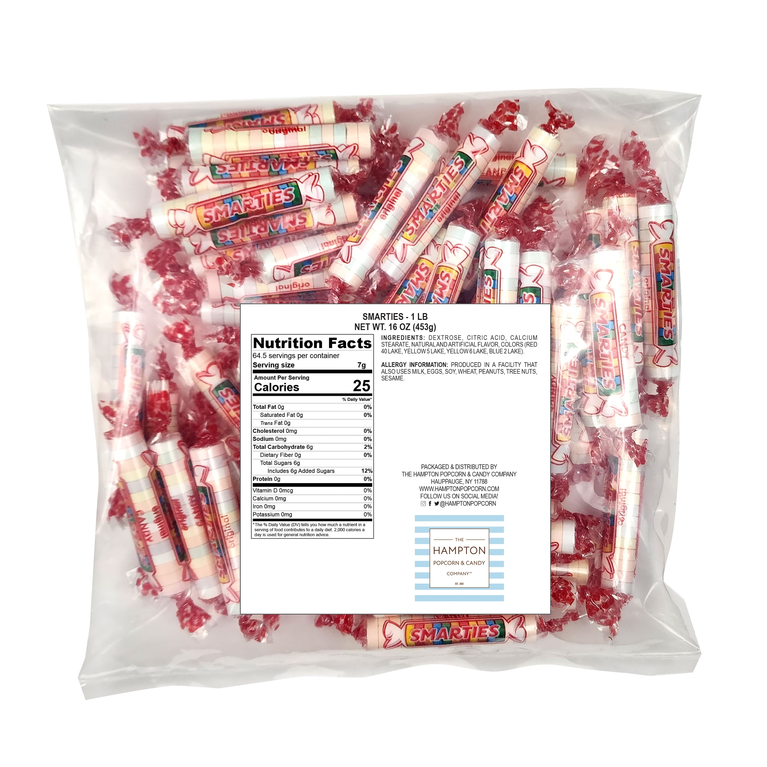 Smarties Candy Rolls, 1 Pound Bulk Bag (Approx. 60 pieces ...