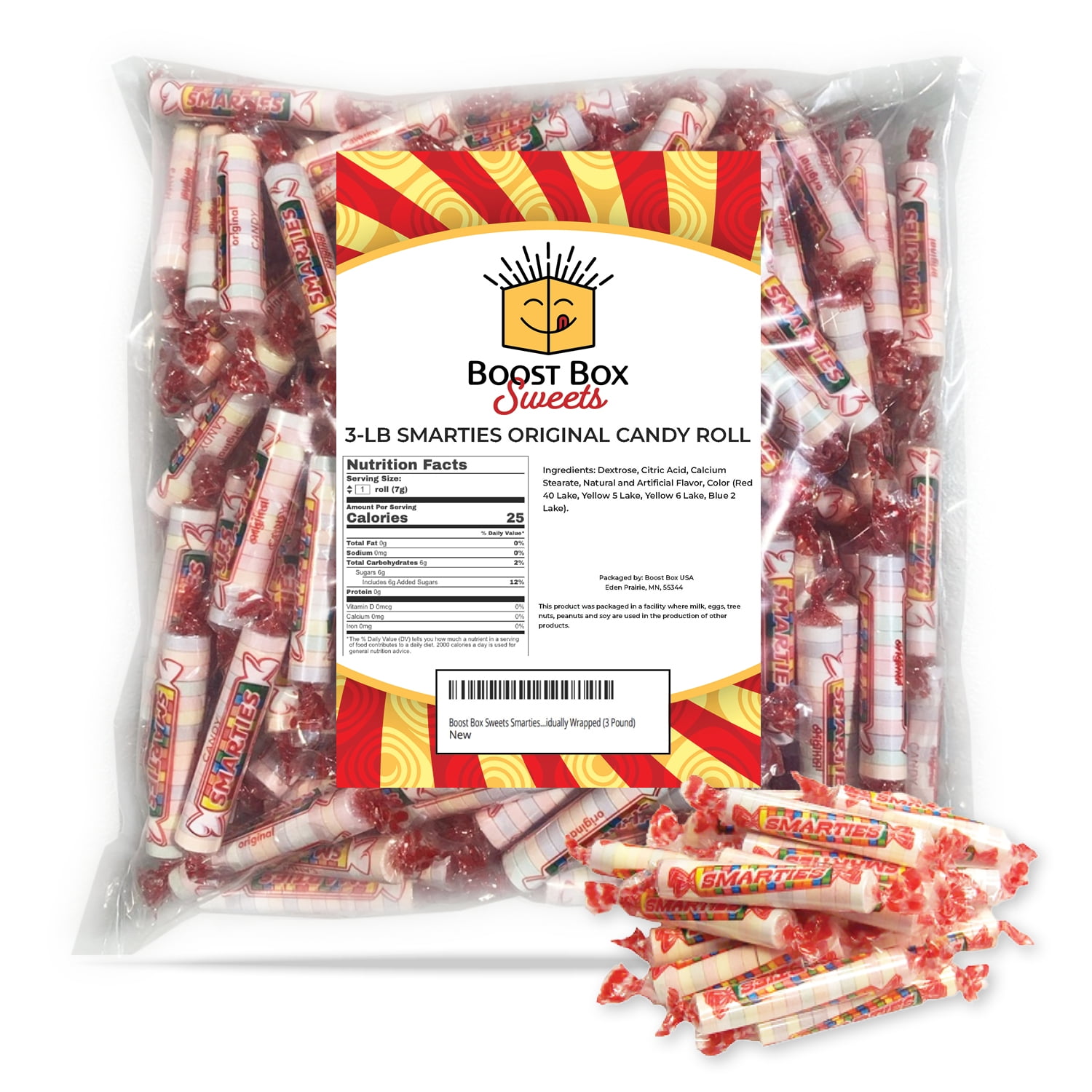 Smarties Candy Rolls Original Fruit Flavors Individually Wrapped Bulk ...