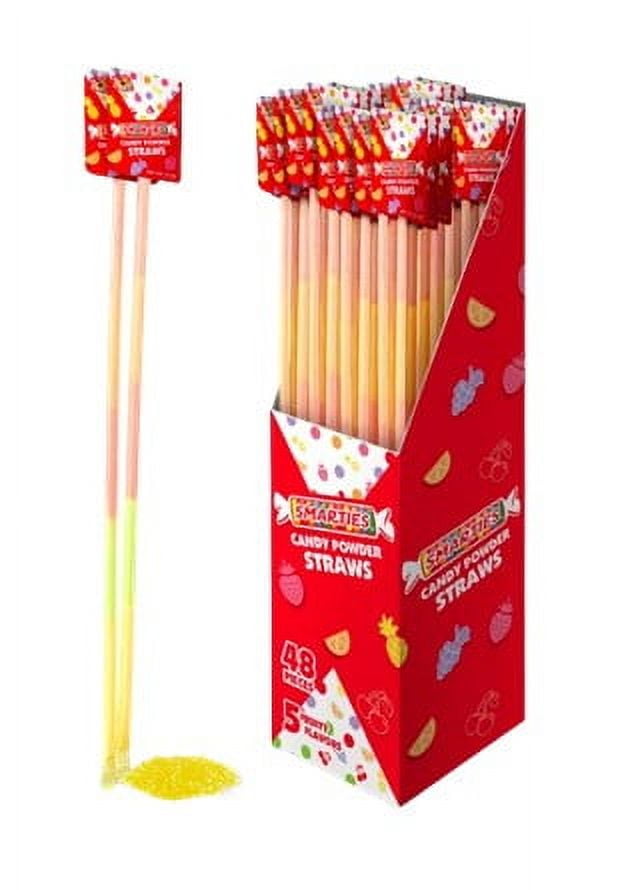 Smarties Candy Powder Straws, 0.37 Ounce Each, 48 Count, Rainbow ...