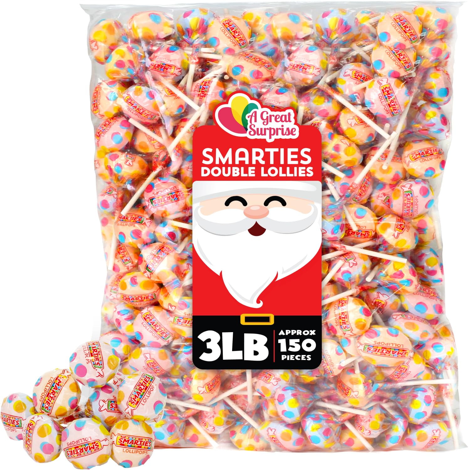 Smarties Lollipops - 3 Pounds - Holiday Candy - Double Lollis ...