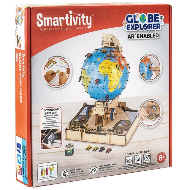 Smartivity Globe Explorer Wooden Model Engineering STEM Learning Toy for Kids Ages 8 and up ...