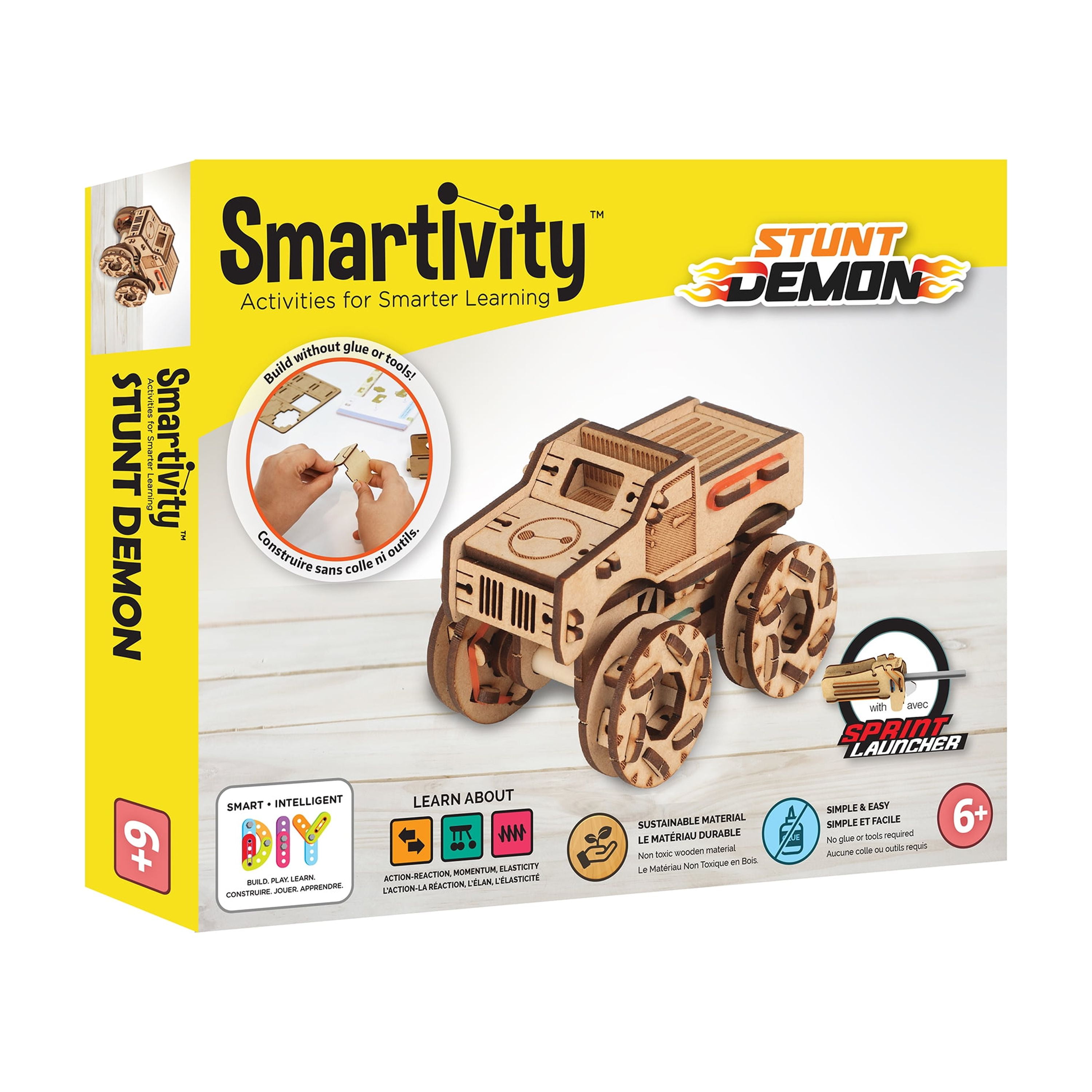 Smartivity Stunt Demon STEM 3D Wooden Model Truck for Kids - Walmart.com