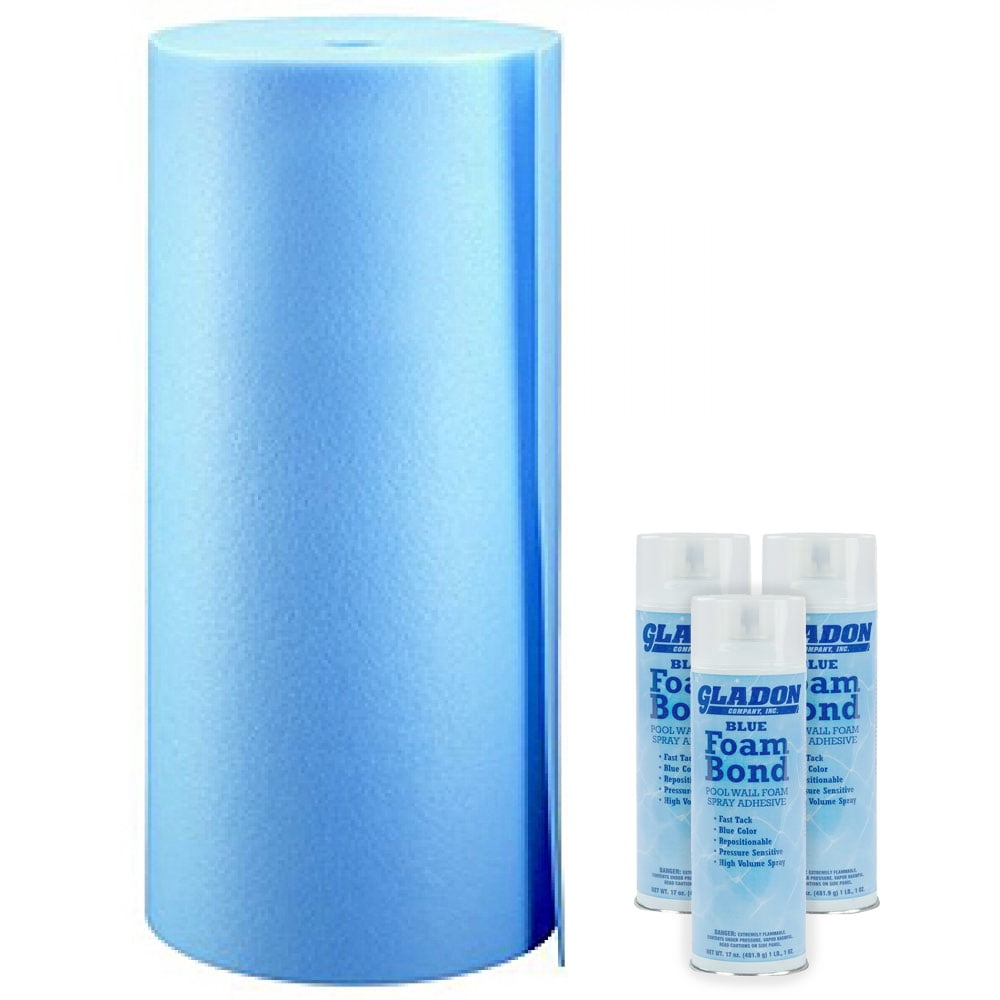 Smartline Inground Swimming Pool Wall Foam, 125' Roll with Spray ...
