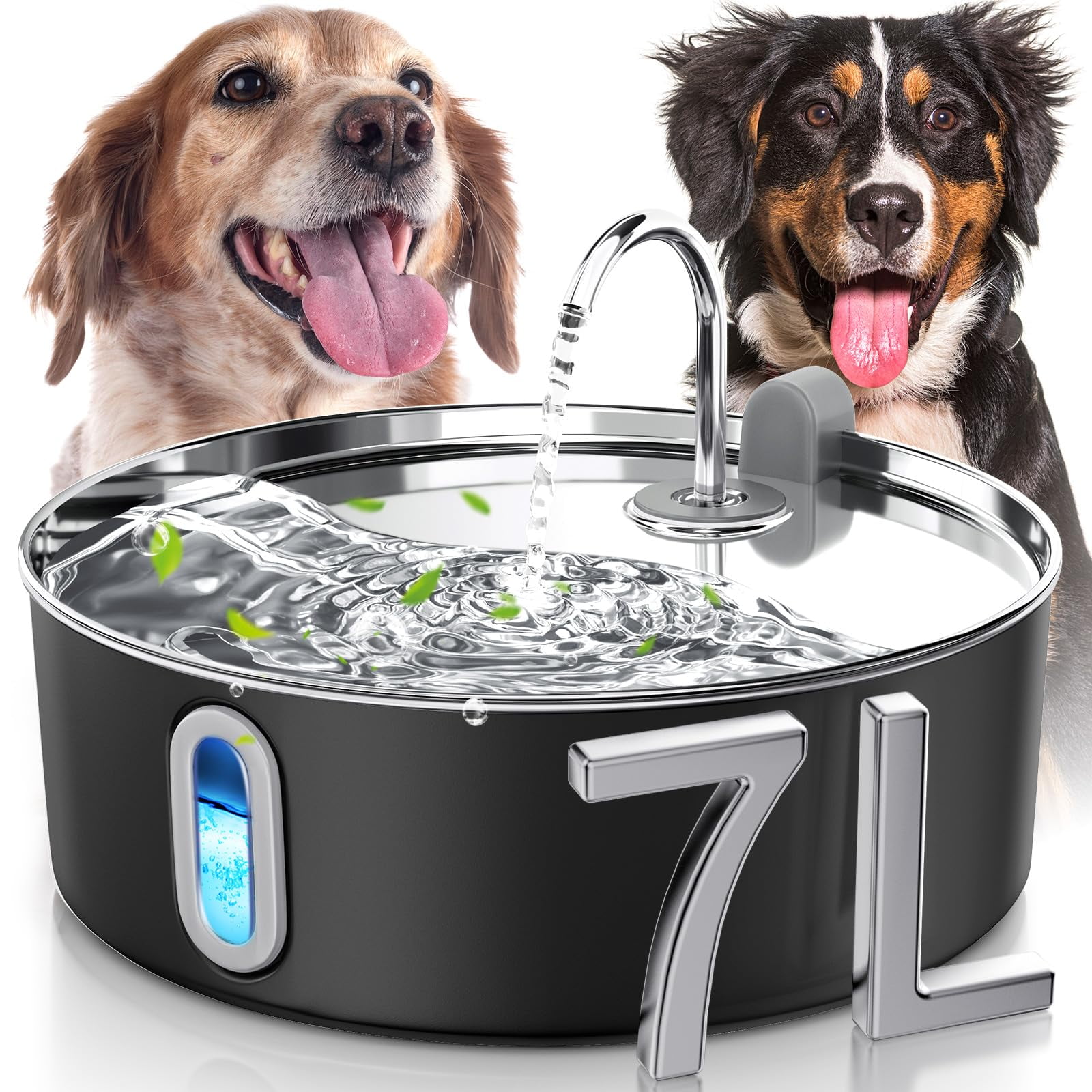 Smartoo Dog Water Fountain IRF13 for Large Dogs 7L/236oz Stainless ...