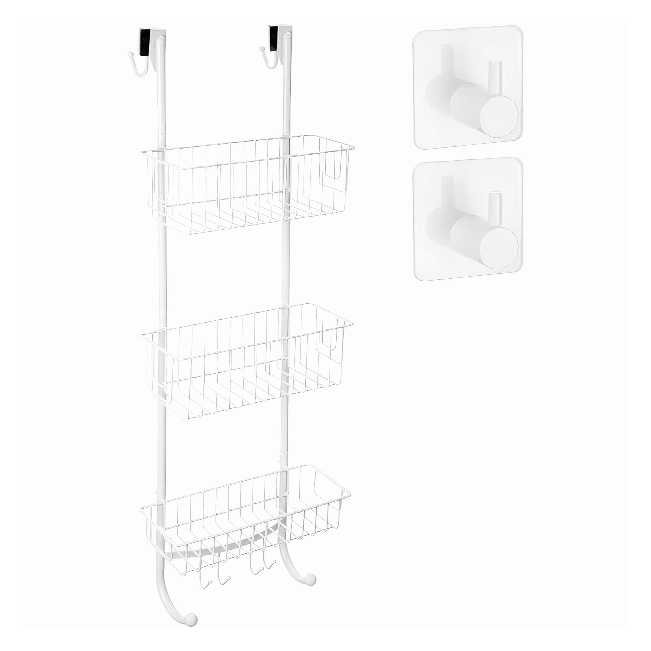 Smartpeas Hanging Shower Caddy in White - 3x Hanging Shower Organizer ...