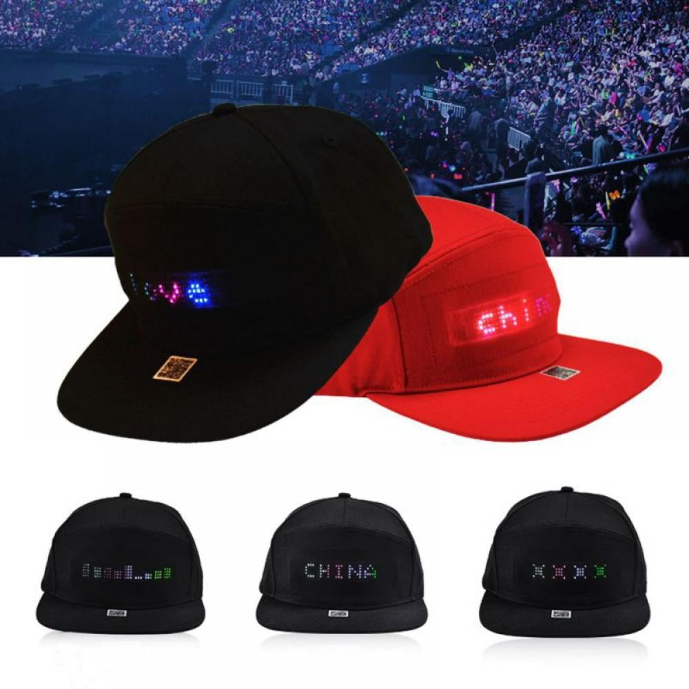 Smartphone App Controlled Glow DIY Edit Text Hat Baseball Cap Bluetooth ...