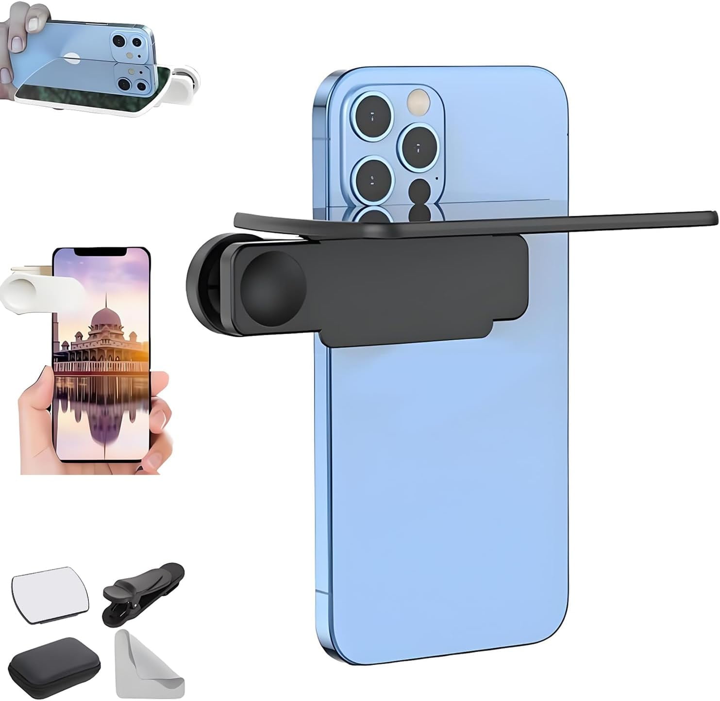 Smartphone Camera Mirror Reflection Clip Kit, Selfie Mirror for Back ...