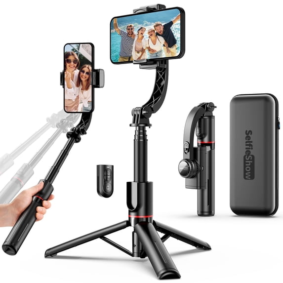 Smartphone Gimbal Stabilizer with Remote, Aluminum Extendable Selfie ...