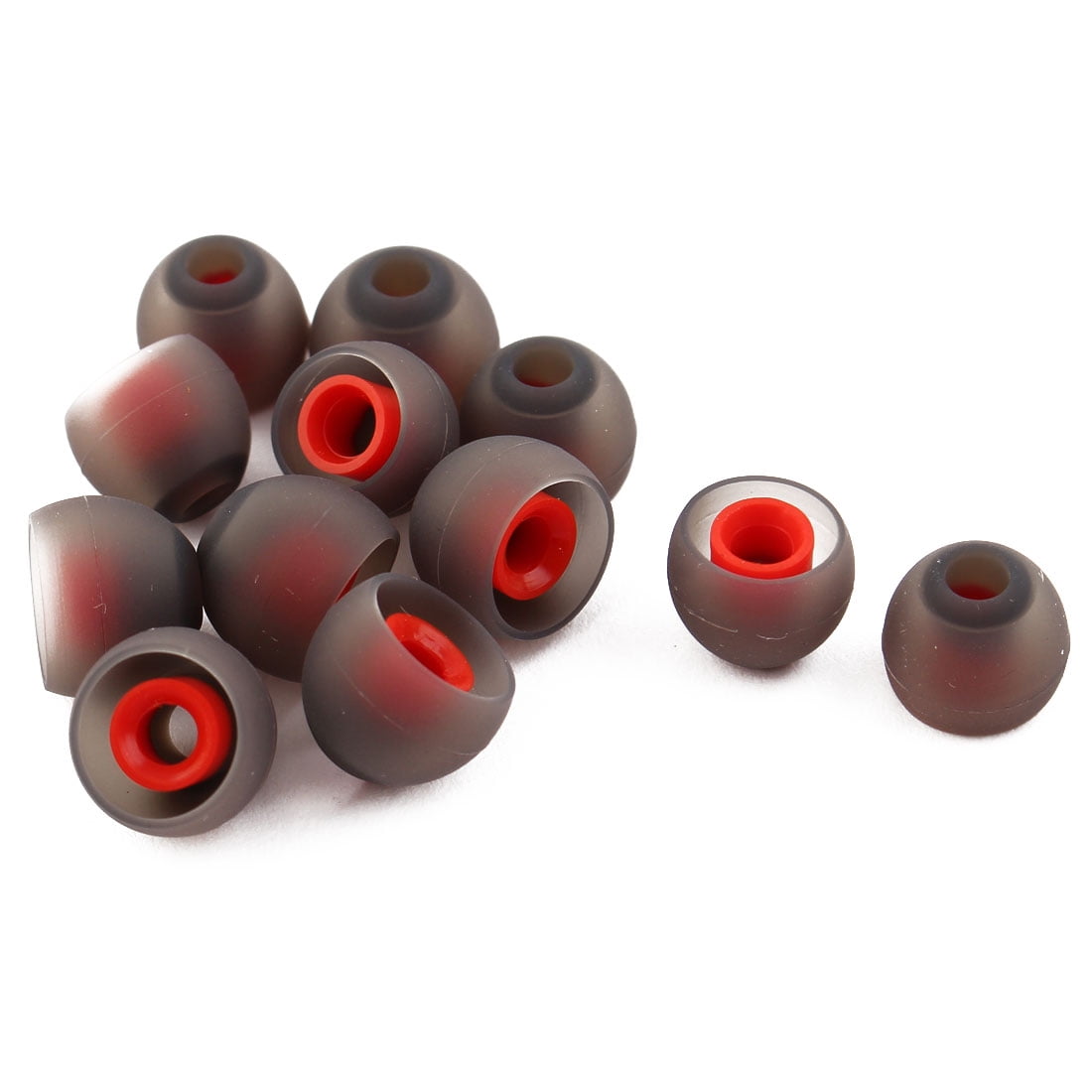 Smartphone Silicone Headset Headphone Buds Ear Tip Cover Black Red 12 ...