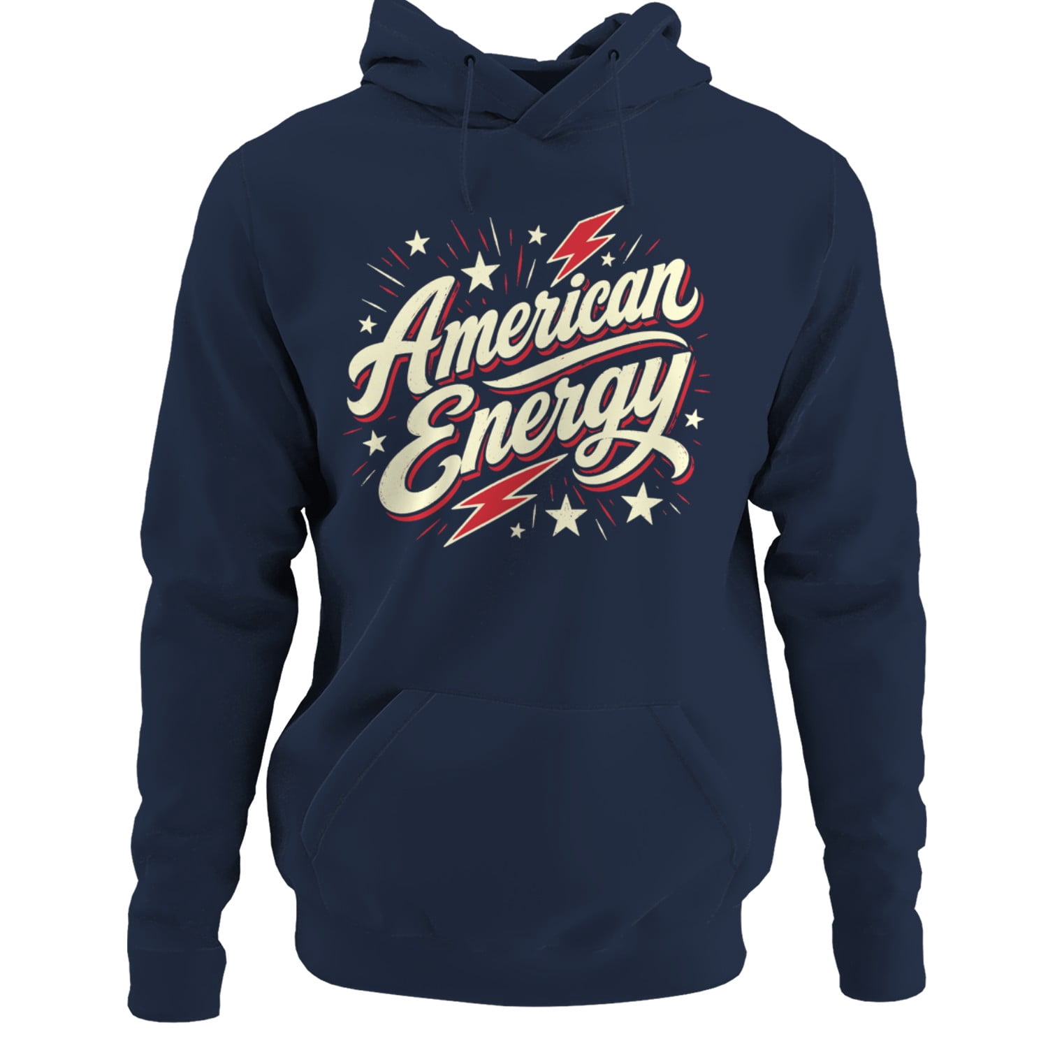 Smartprints American Energy Retro Lightning Stars Women's Hoodie Navy ...