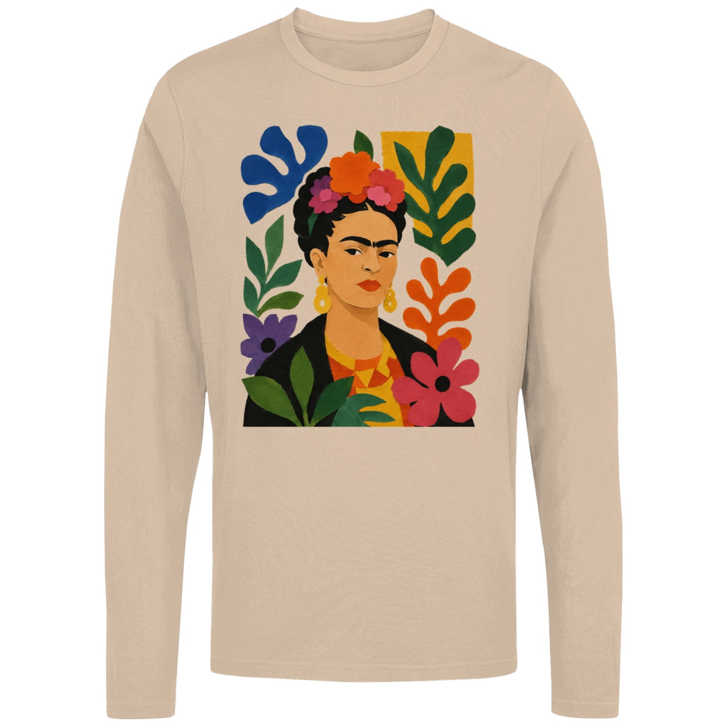 Smartprints Frida Kahlo Portrait Women's Long Sleeve Natural, Cotton ...