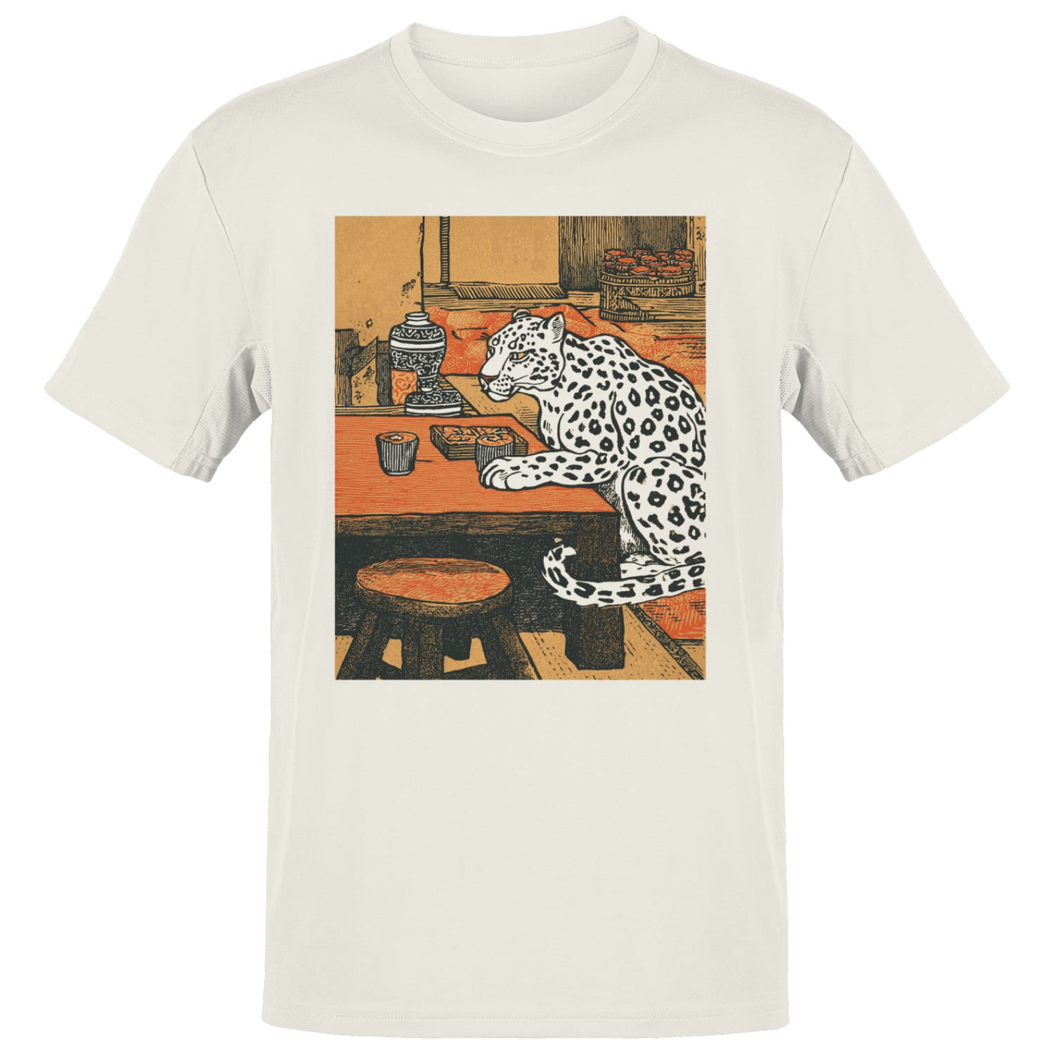 Smartprints Leopard in Japanese Tea Room Men's T-Shirt Off White ...