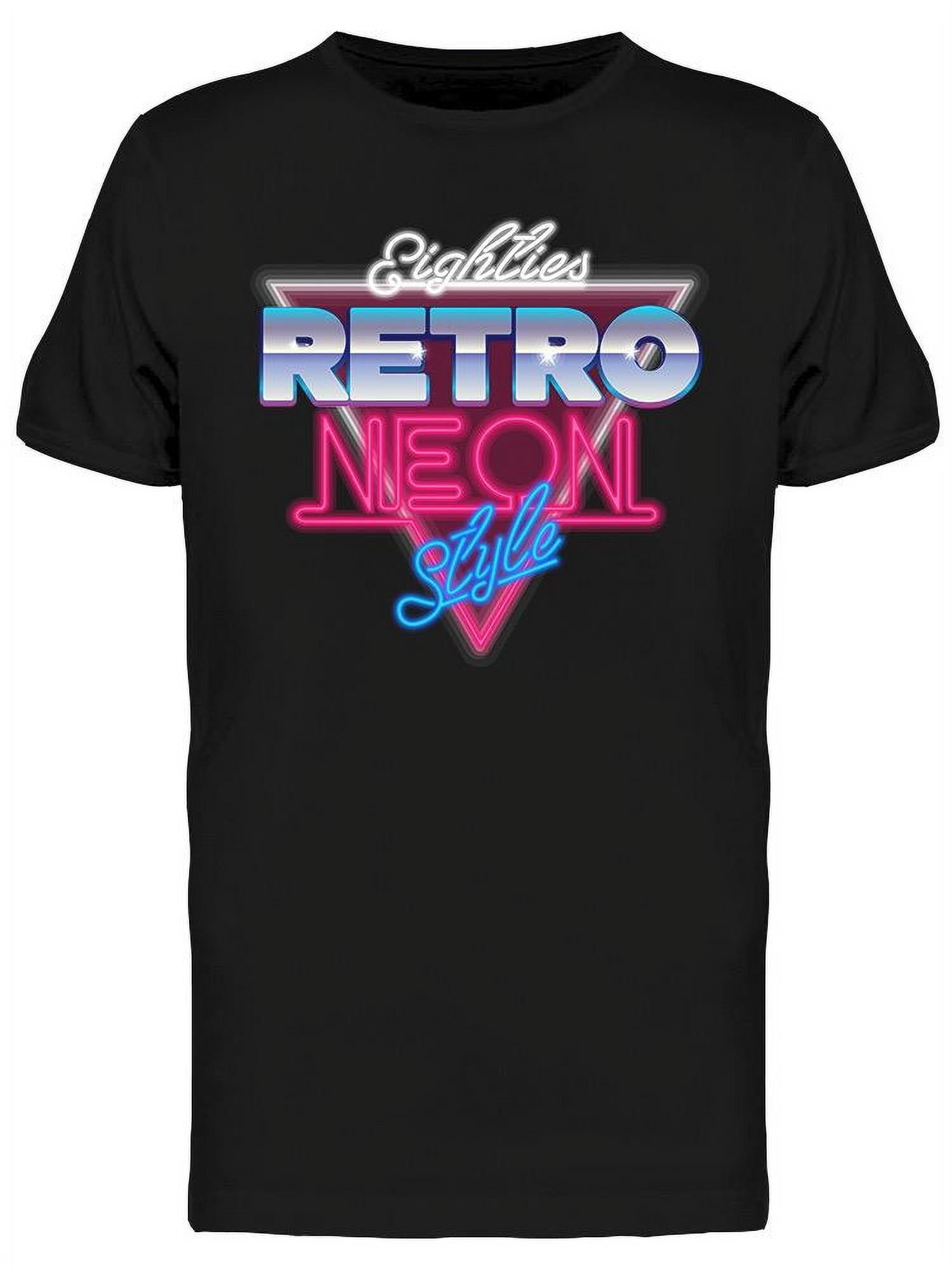 Smartprints Mens Graphic Tee - 80s Retro Neon Style - Regular Fit 100% Cotton - Walmart.com