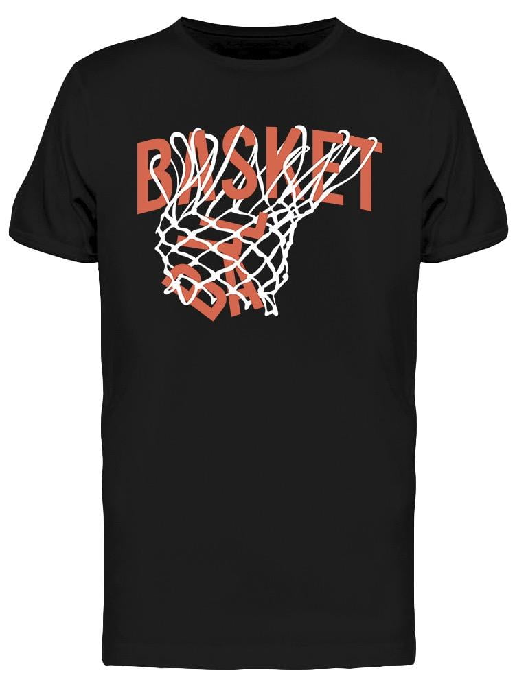 Smartprints Mens Graphic Tee - Basketball Ball In The Net - Regular Fit ...