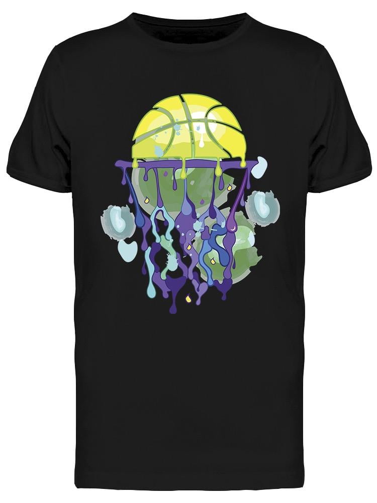 Smartprints Mens Graphic Tee - Basketball Dripping Paint - Regular Fit ...