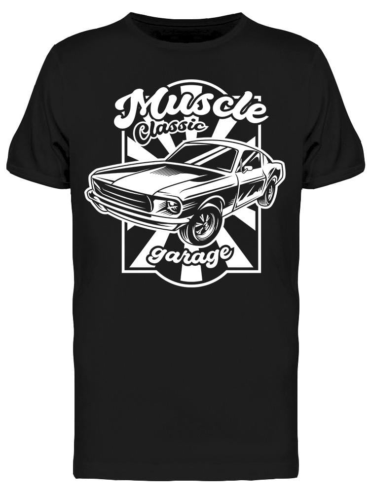Smartprints Mens Graphic Tee - Classic Muscle Car Garage - Regular Fit 100% Cotton - Walmart.com