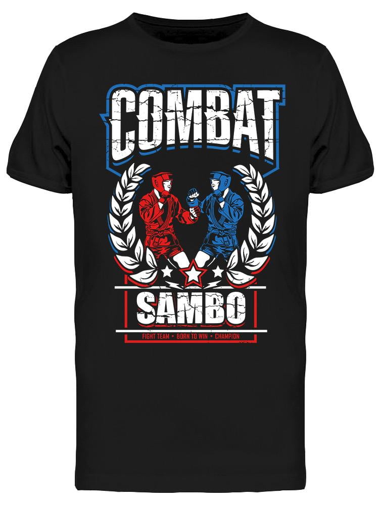 Smartprints Mens Graphic Tee - Combat Sambo Design - Regular Fit 100% ...