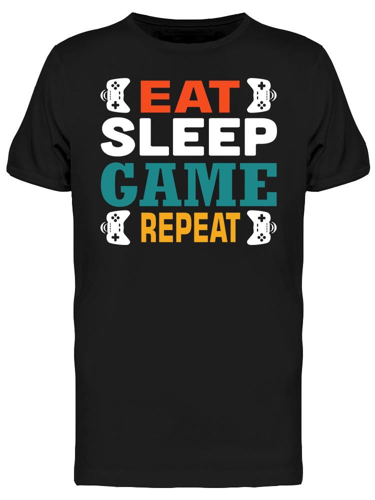 Smartprints Mens Graphic Tee - Eat Sleep Game Repeat. - Regular Fit 100 ...