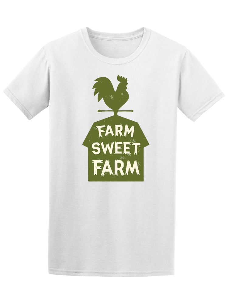 Smartprints Mens Graphic Tee - Farm Sweet Farm Rooster - Regular Fit ...