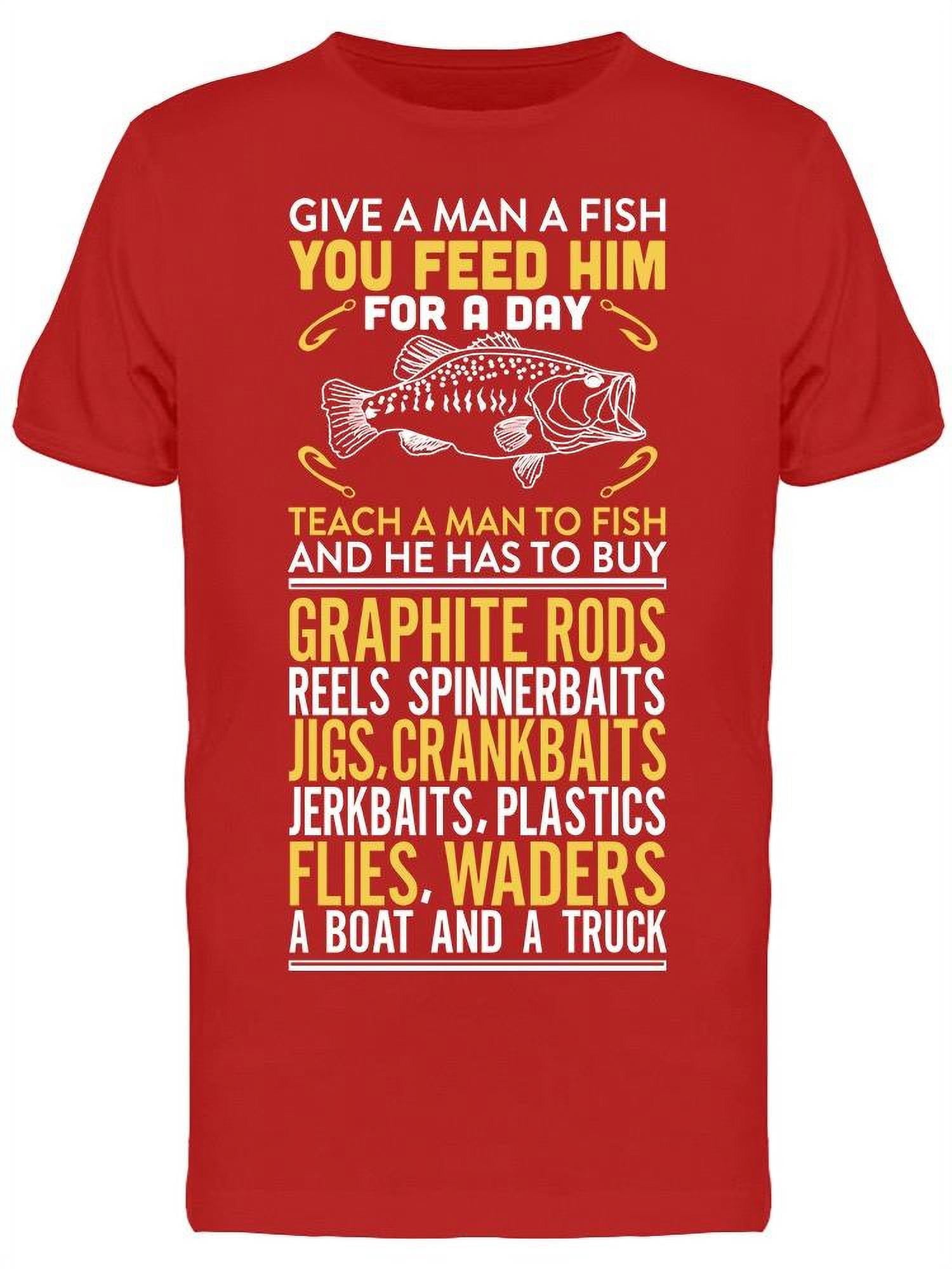 Smartprints Mens Graphic Tee - Funny Bass Fishing Quote - Regular Fit 100% Cotton - Walmart.com
