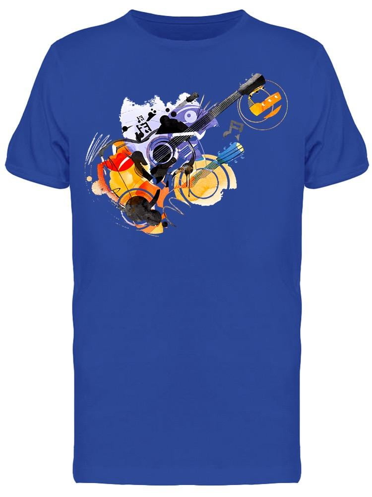 Smartprints Mens Graphic Tee - Graphic Guitar Sketch - Regular Fit 100% Cotton - Walmart.com