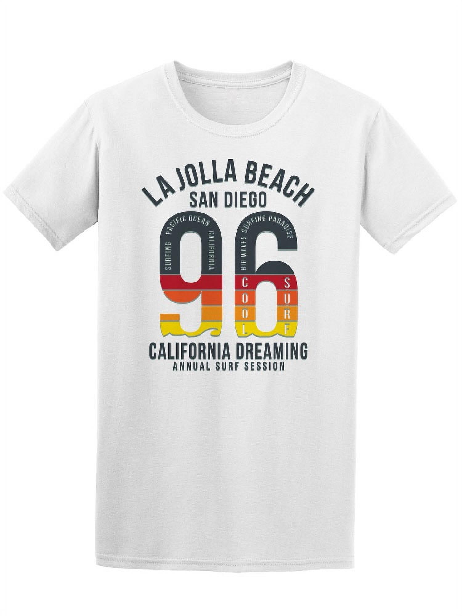Smartprints Mens Graphic Tee - La Jolla Beach San Diego - Regular Fit 100% Cotton - Walmart.com