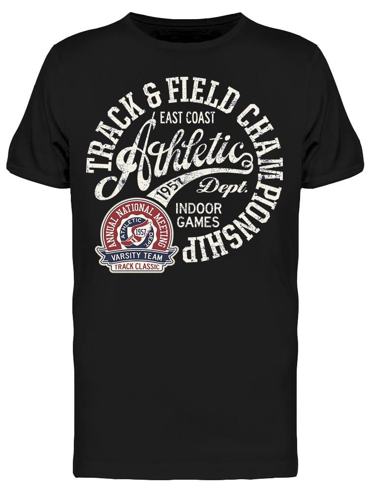 Smartprints Mens Graphic Tee - Logo Track And Field - Regular Fit 100% ...
