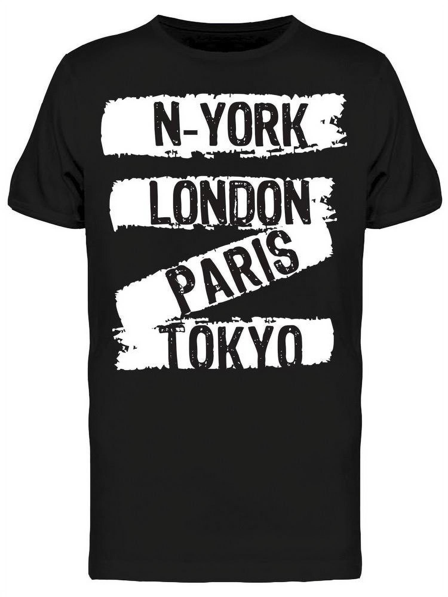 Smartprints Mens Graphic Tee - New York London Paris - Regular Fit 100% Cotton - Walmart.com