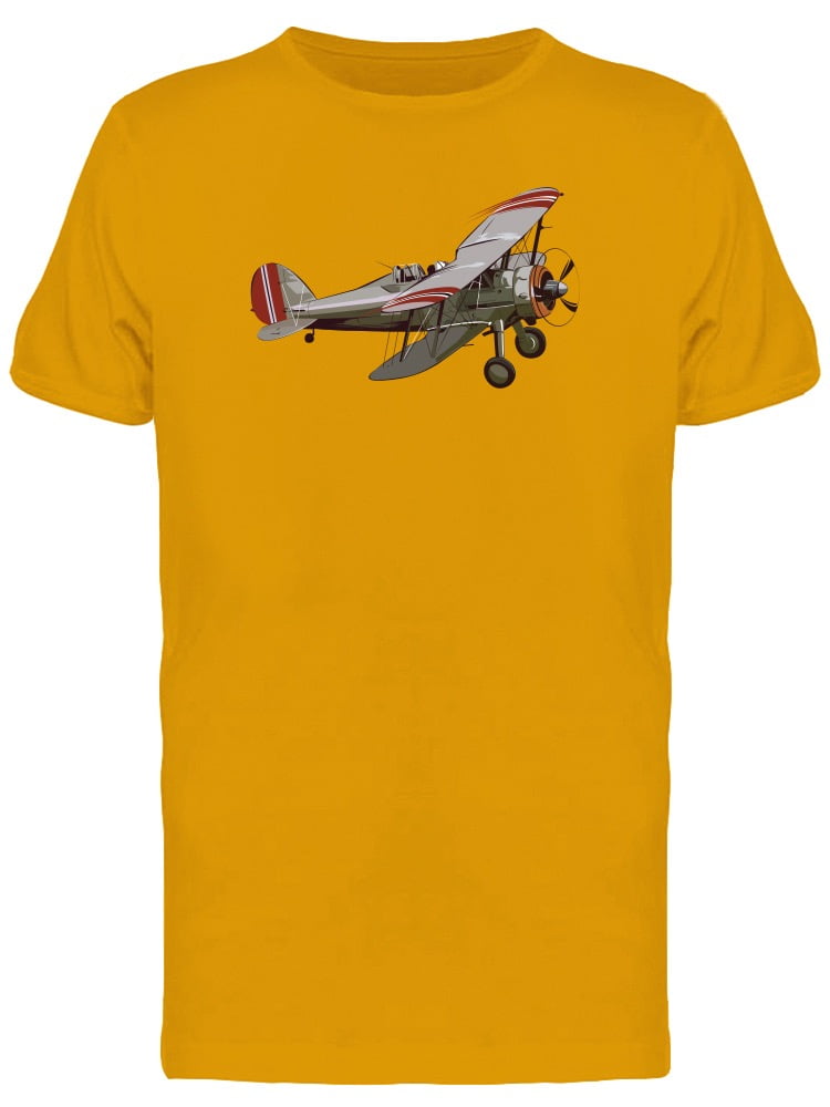 Smartprints Mens Graphic Tee - Retro Airplane Doodle - Regular Fit 100% ...