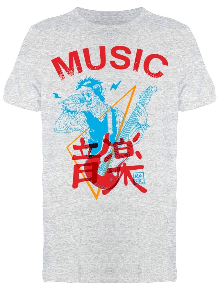 Smartprints Mens Graphic Tee - Singer Draw. Foreign Characters - Regular Fit 100% Cotton ...