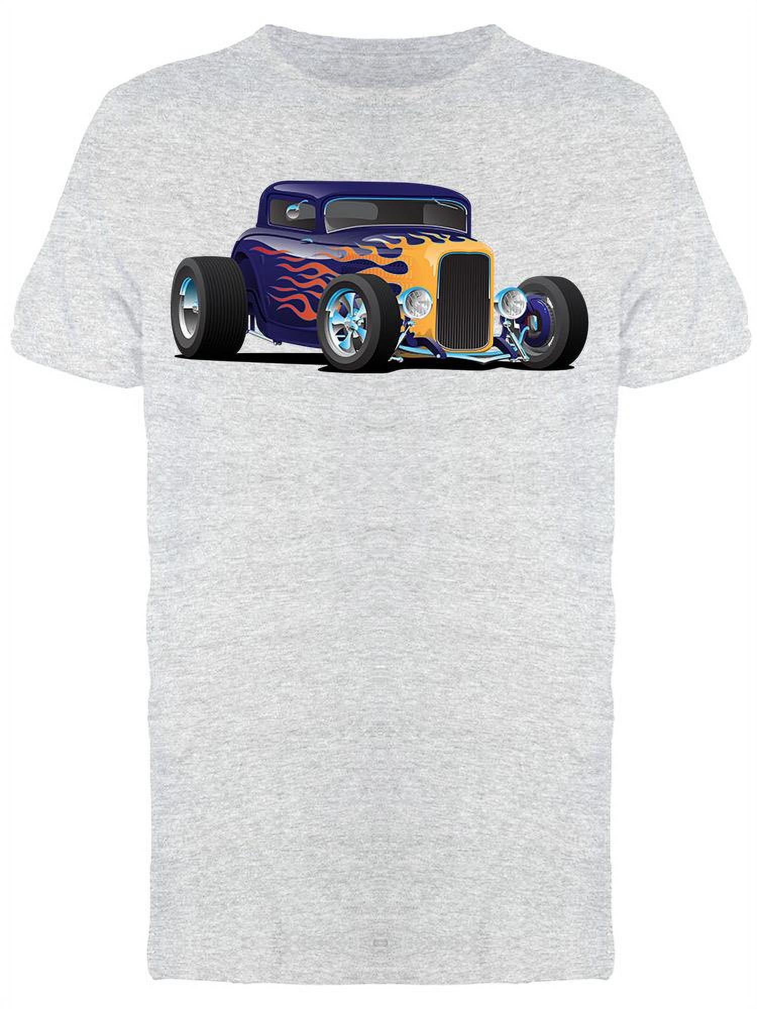 Smartprints Mens Graphic Tee - Vintage Hot Rod Car With Flames ...