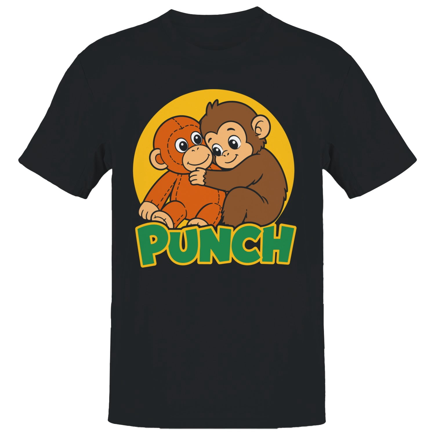 Smartprints Punch Cartoon Monkey Men's T-Shirt Black, Cotton, XL ...