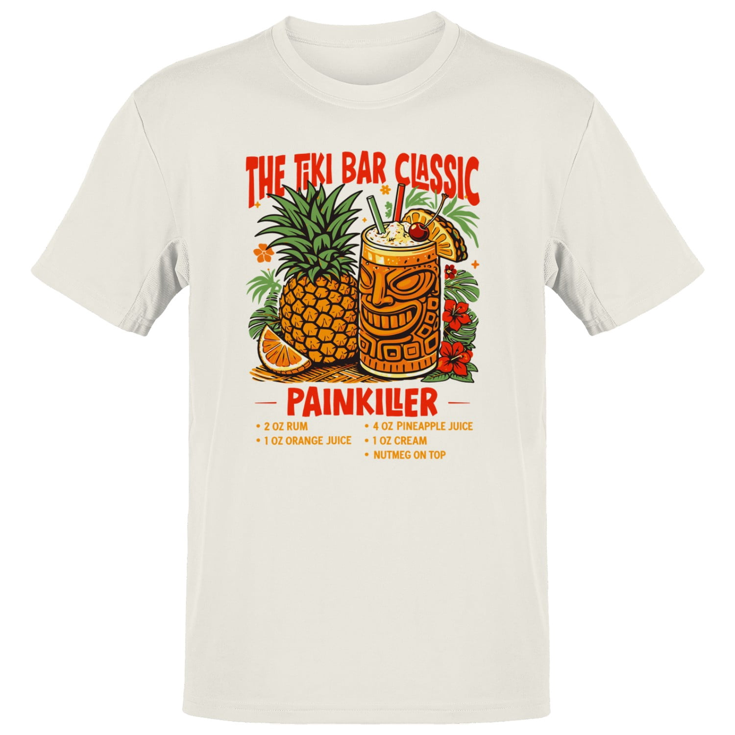 Smartprints Tiki Bar Classic Painkiller Recipe Men's T-Shirt Off White ...