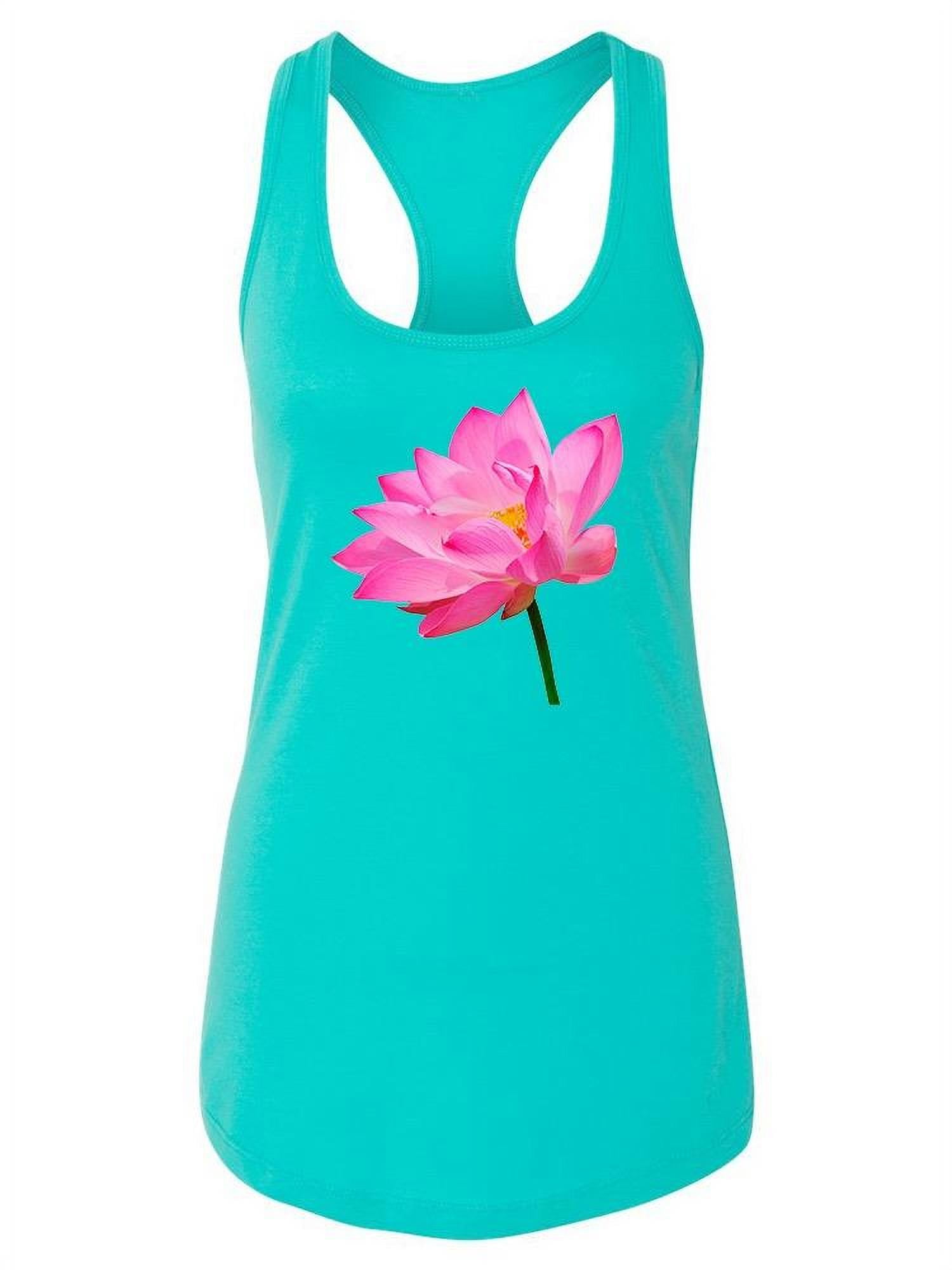 Smartprints Womens Graphic Racerback Tank - Bright Pink Lotus Flower ...