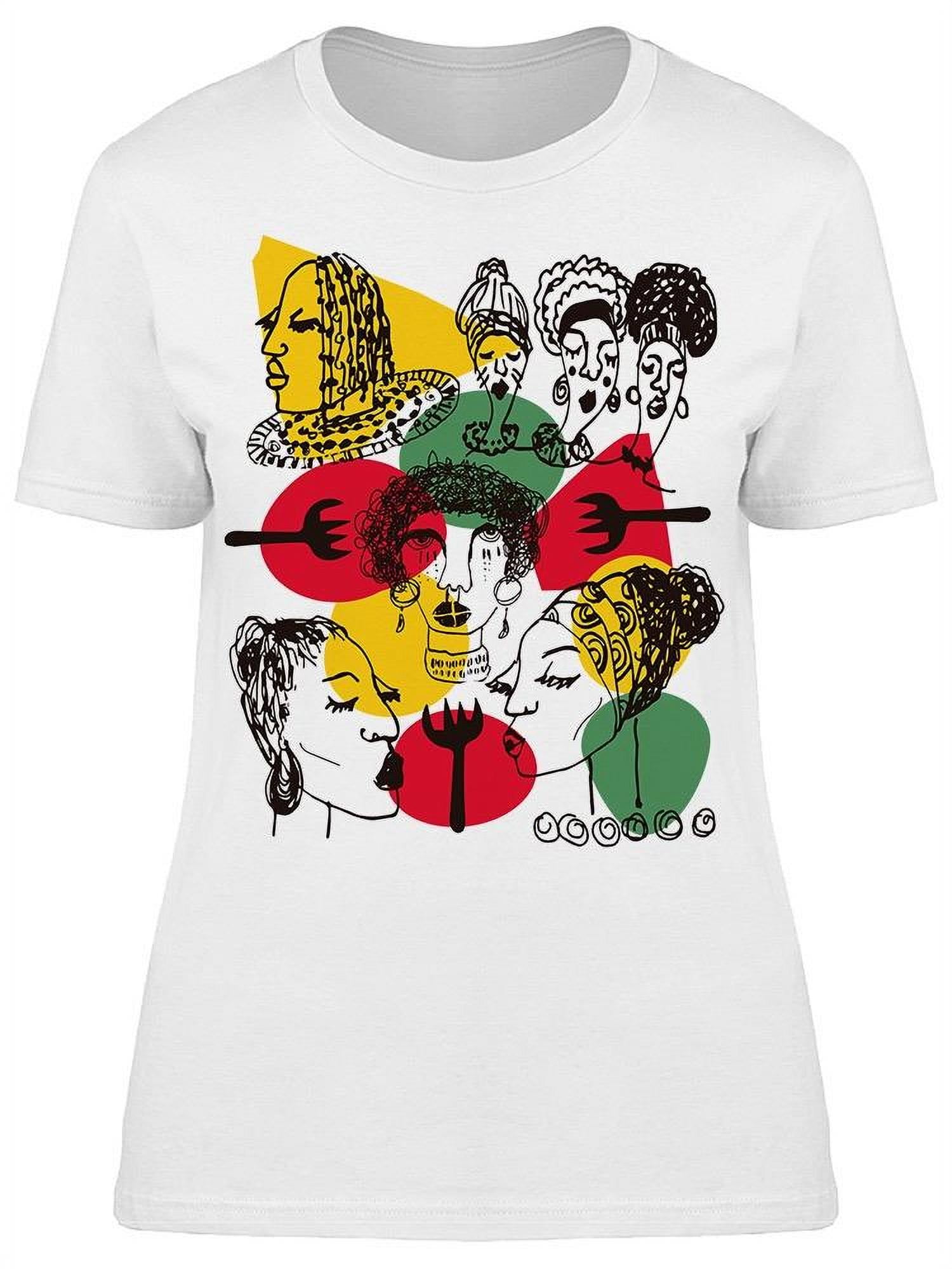 Smartprints Womens Graphic Tee - African Style Clipart - Regular Fit ...