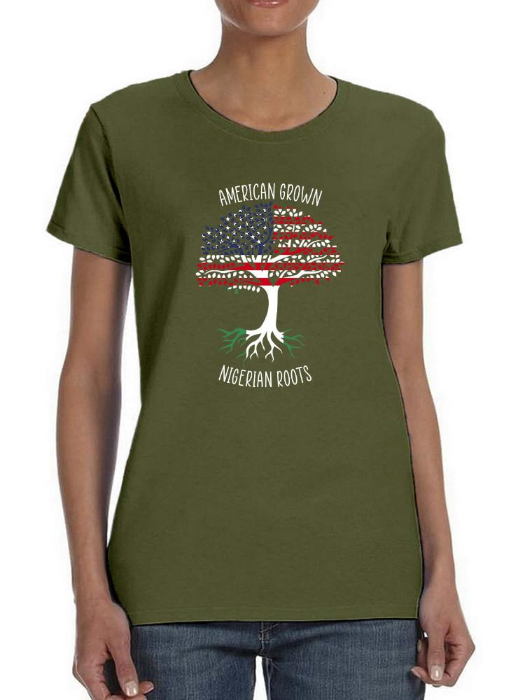 Smartprints Womens Graphic Tee - American Grown Nigerian Roots ...