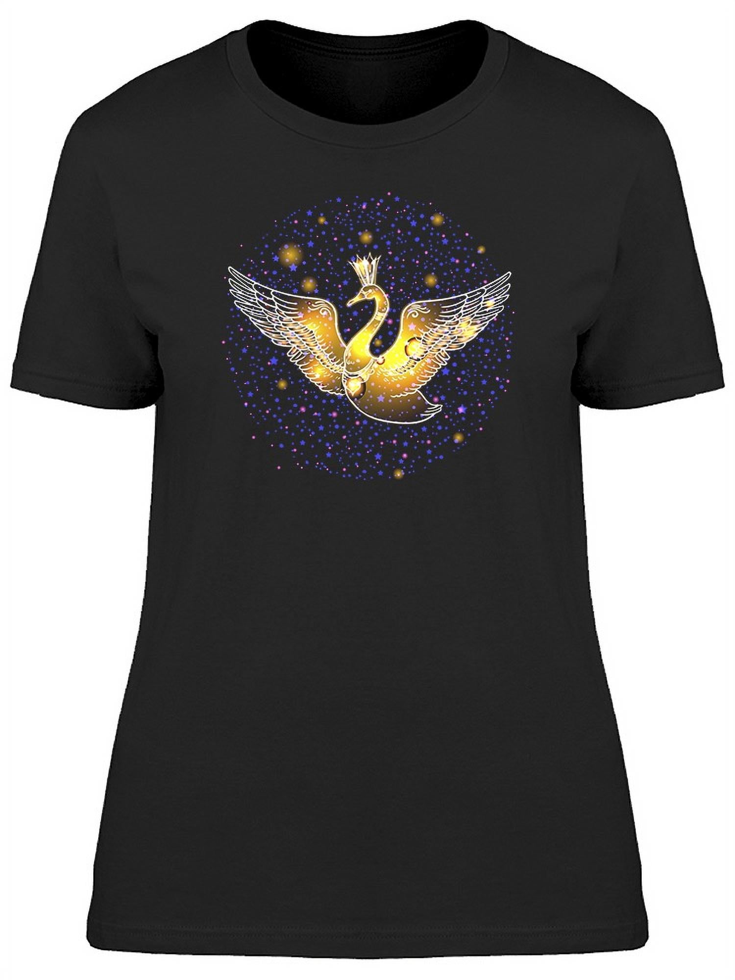 Smartprints Womens Graphic Tee - Cosmic Princess Swan - Regular Fit 100 ...