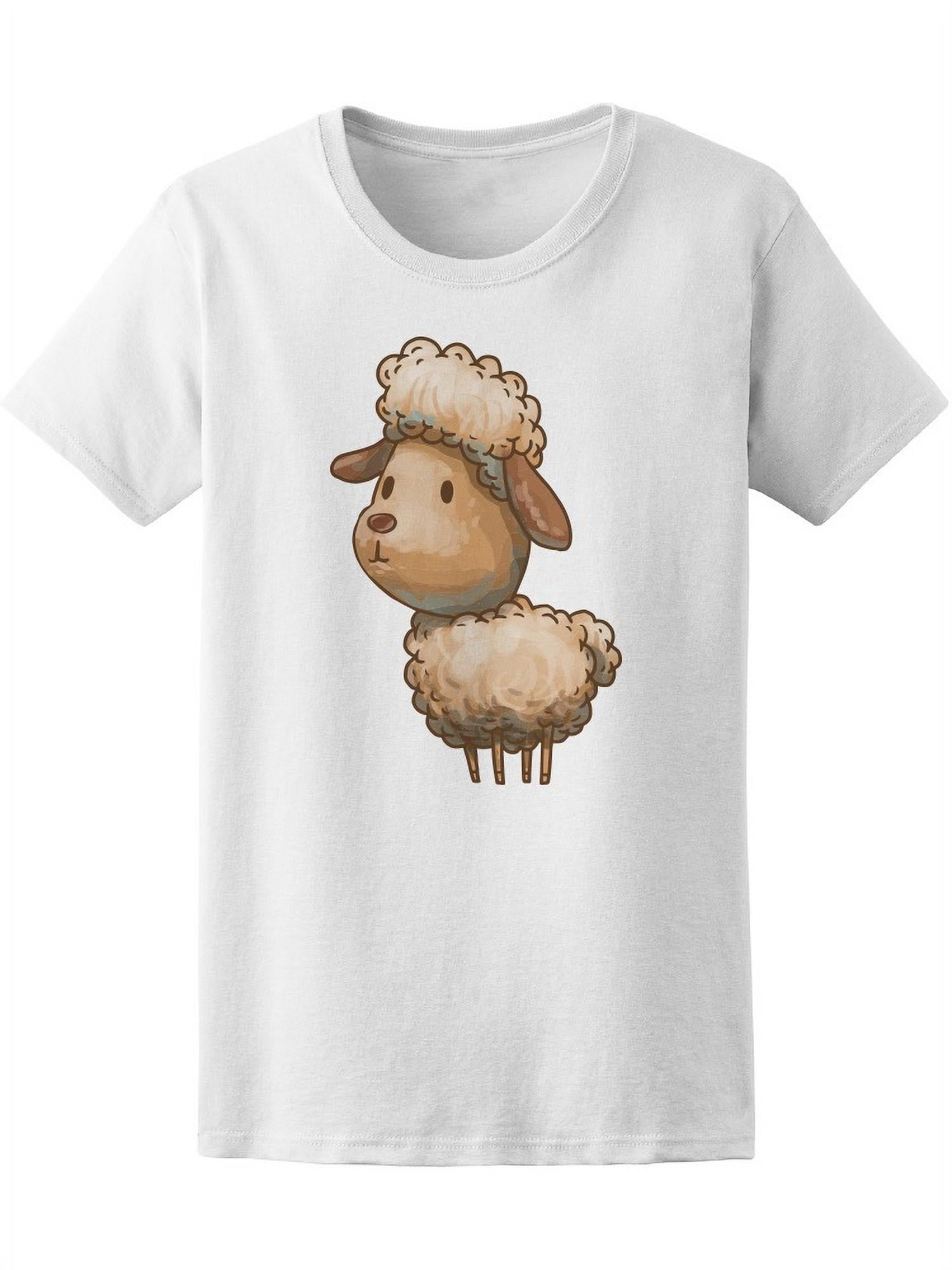Smartprints Womens Graphic Tee - Cute Cartoony Little Lamb - Regular ...