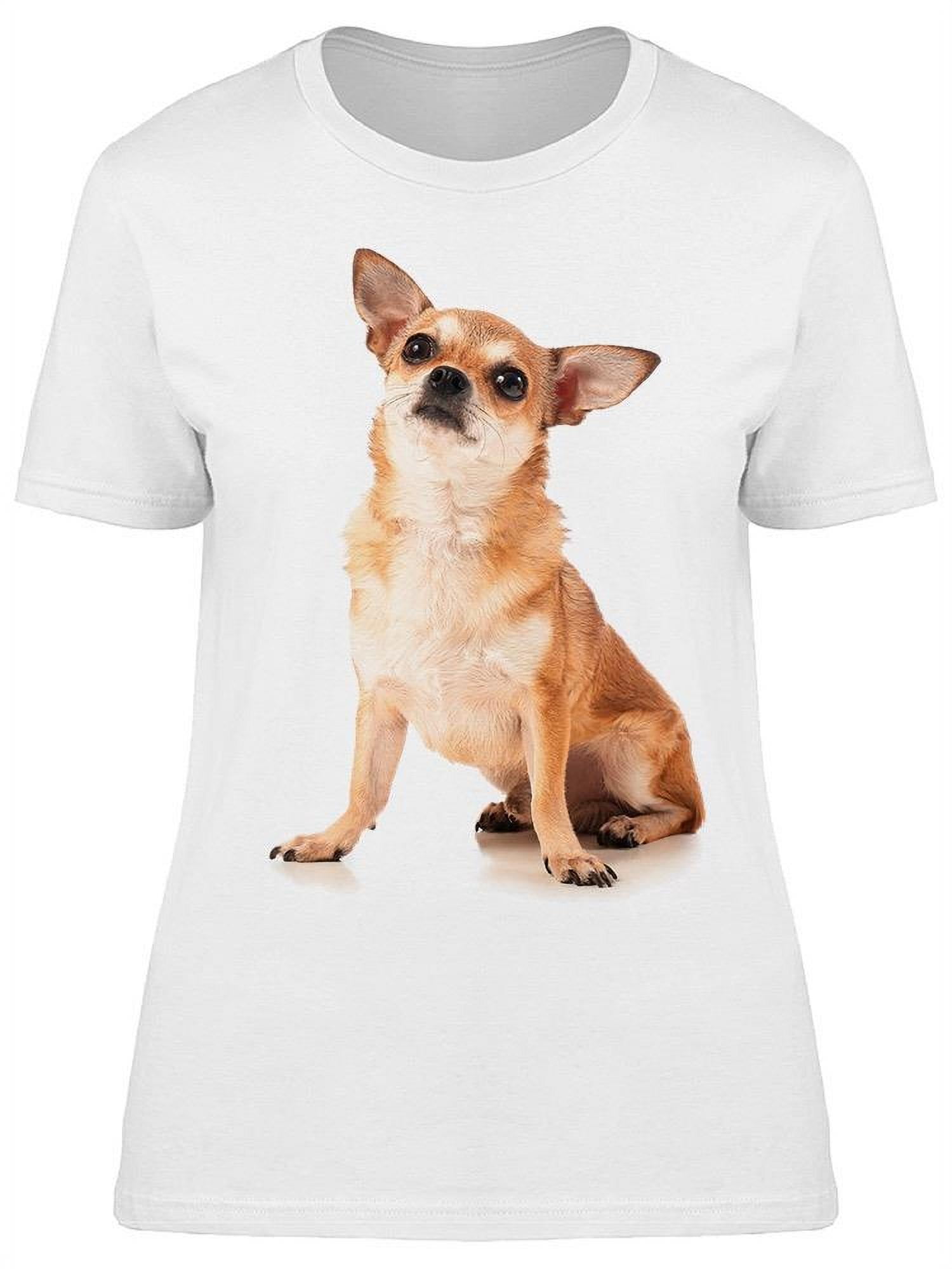 Smartprints Womens Graphic Tee - Cute Chihuahua Dog Sitting - Regular ...