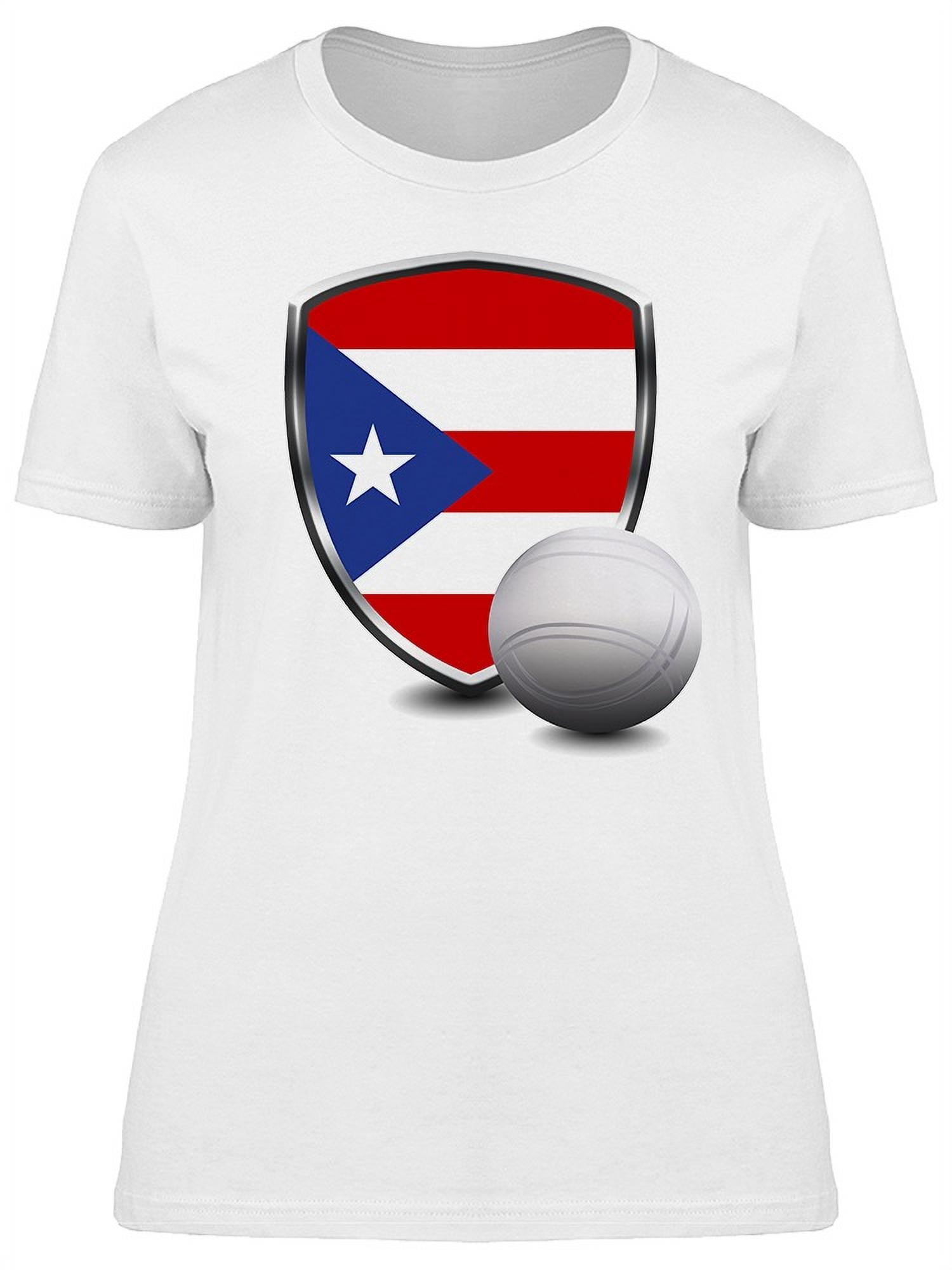 Smartprints Womens Graphic Tee - Puerto Rico Shield Volleyball ...