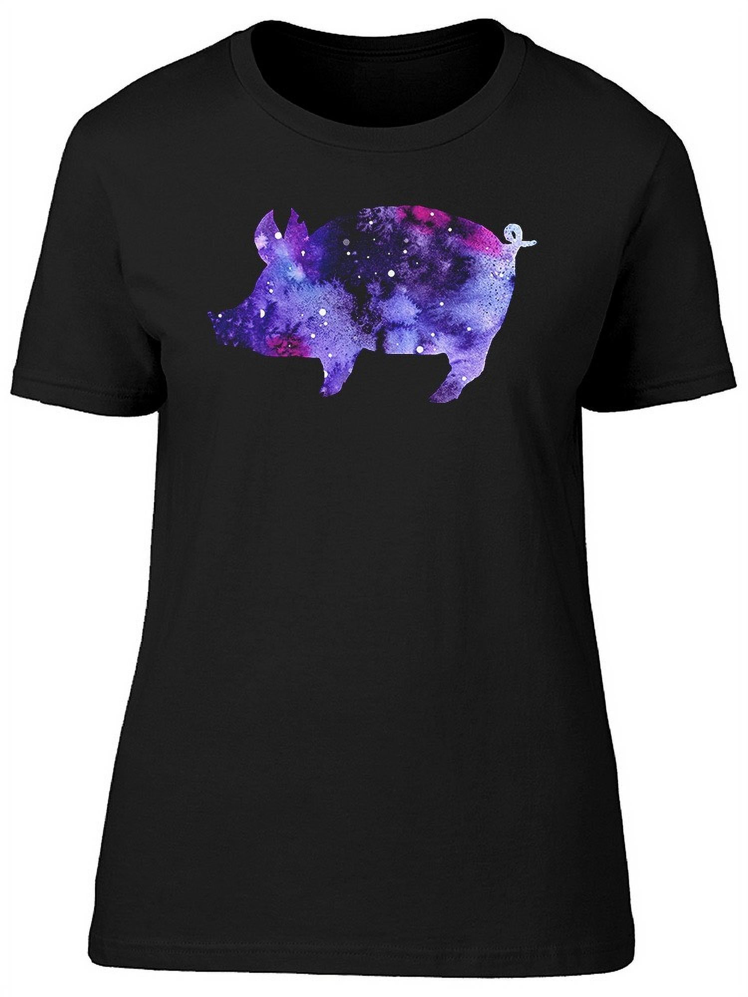Smartprints Womens Graphic Tee - Purple Pig Silhouette - Regular Fit ...