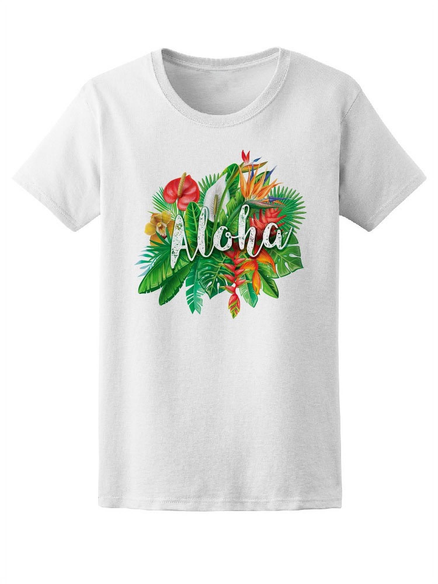 Smartprints Womens Graphic Tee - Tropical Flowers Aloha Hawaii ...