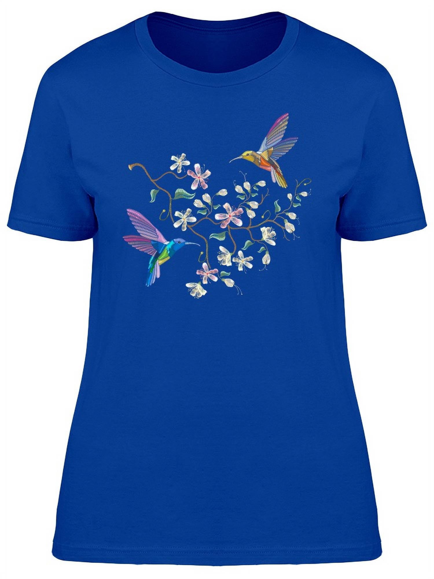 Smartprints Womens Graphic Tee - Two Hummingbirds On Sakura Tree ...