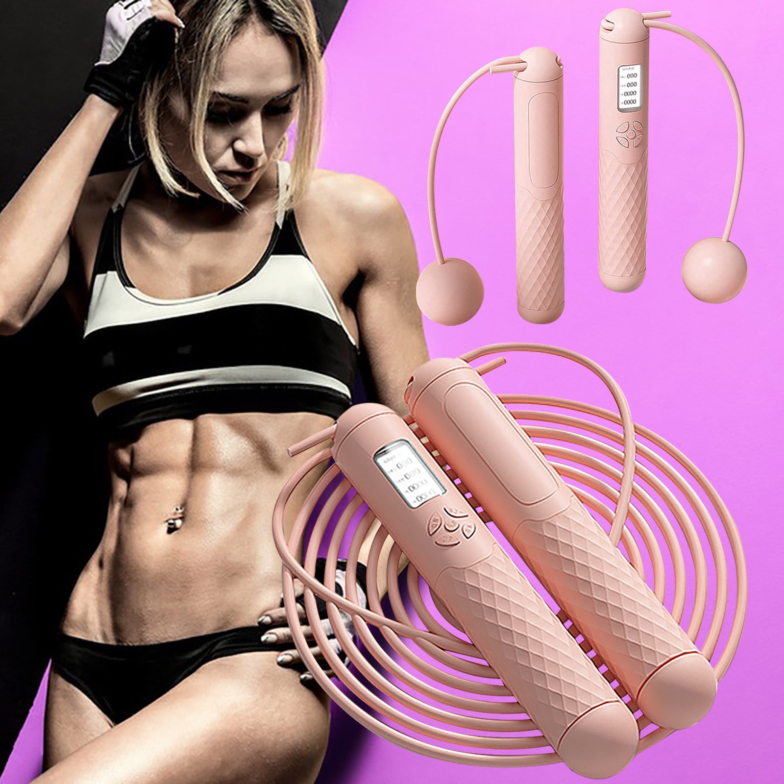 Smarts Cordless Skipping Rope with Intelligent Counting Function for Weight Loss and Fat Burning ...