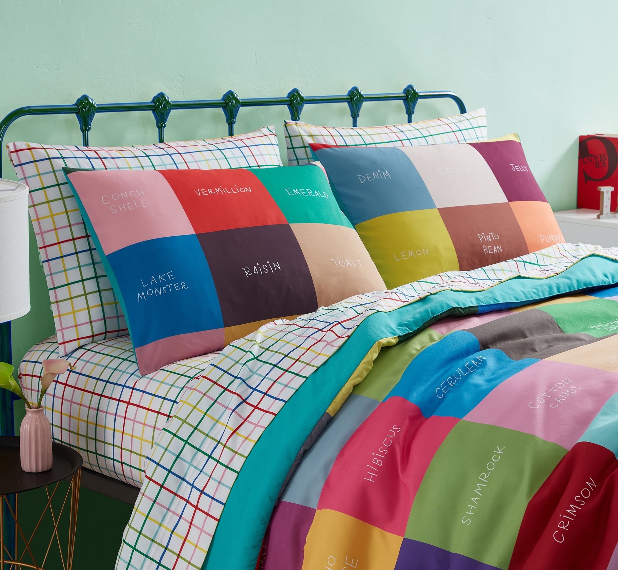 Smarts & Crafts Home Kids Rainbow Plaid Everyday Microfiber Woven Sheet ...