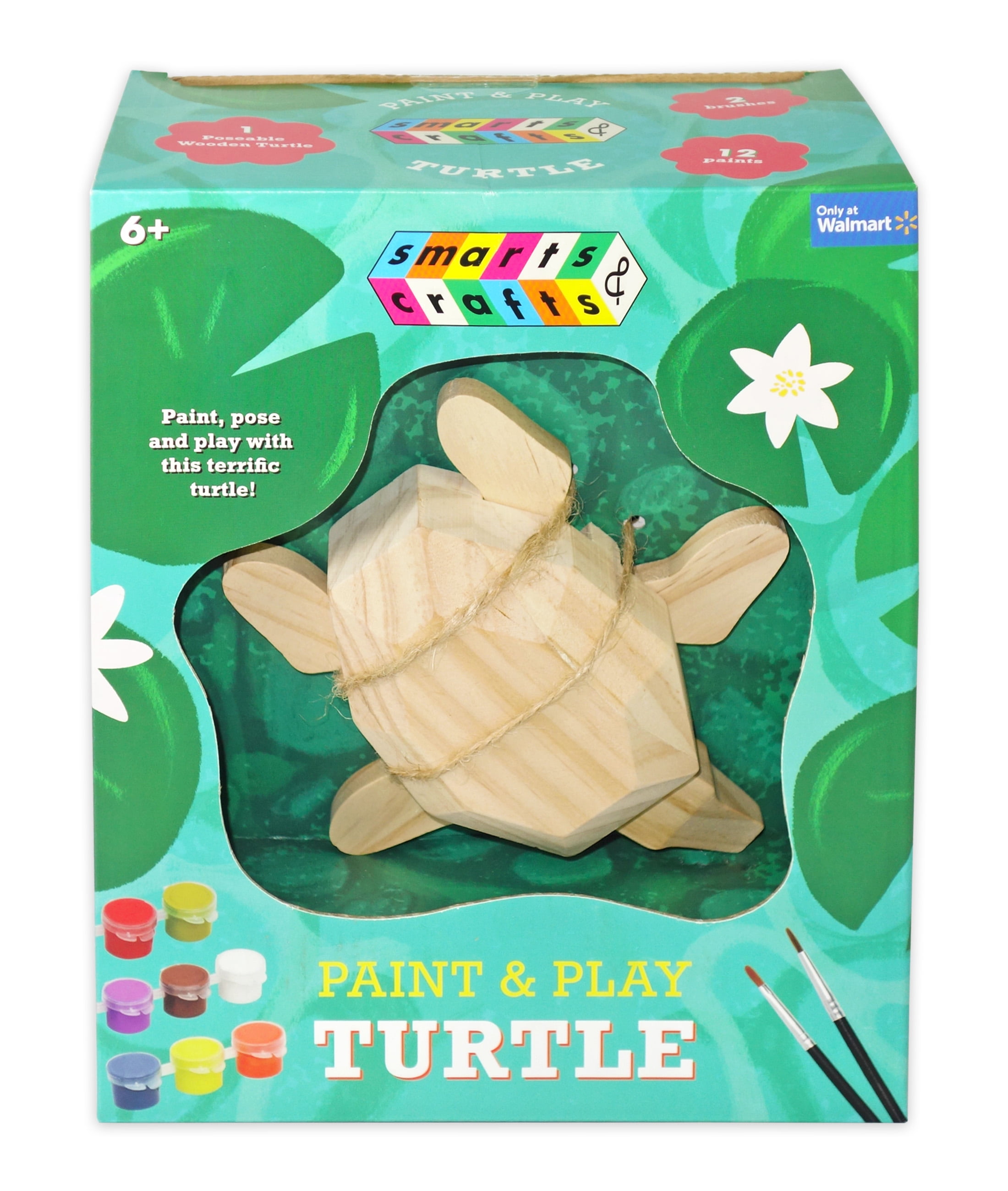 Smarts & Crafts Paint & Play Turtle, 15 Pieces, Boys and Girls, Ages 6 ...