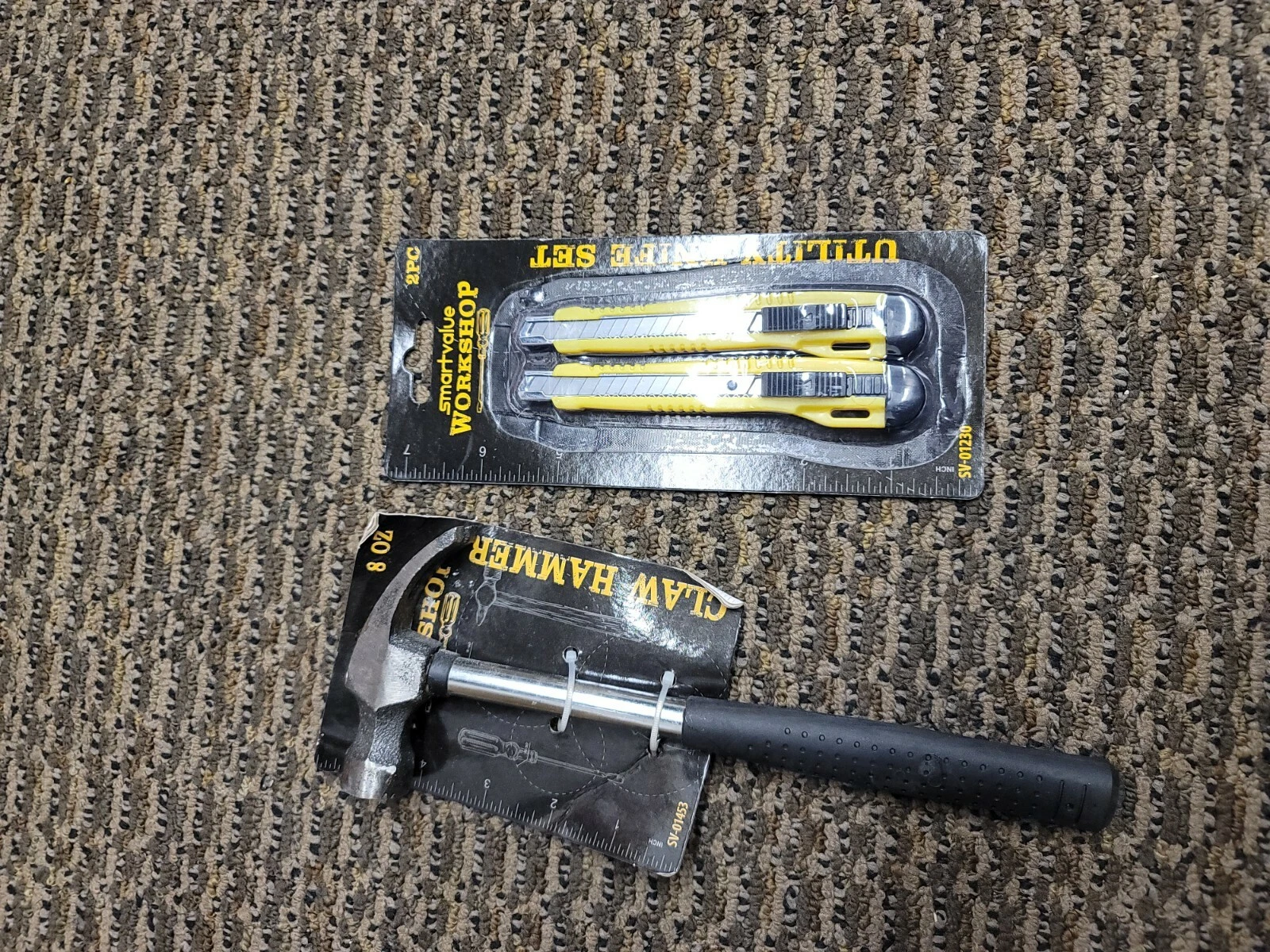 Smartvalue Workshop Claw Hammer 8 Oz And Utility Knife - Walmart.com