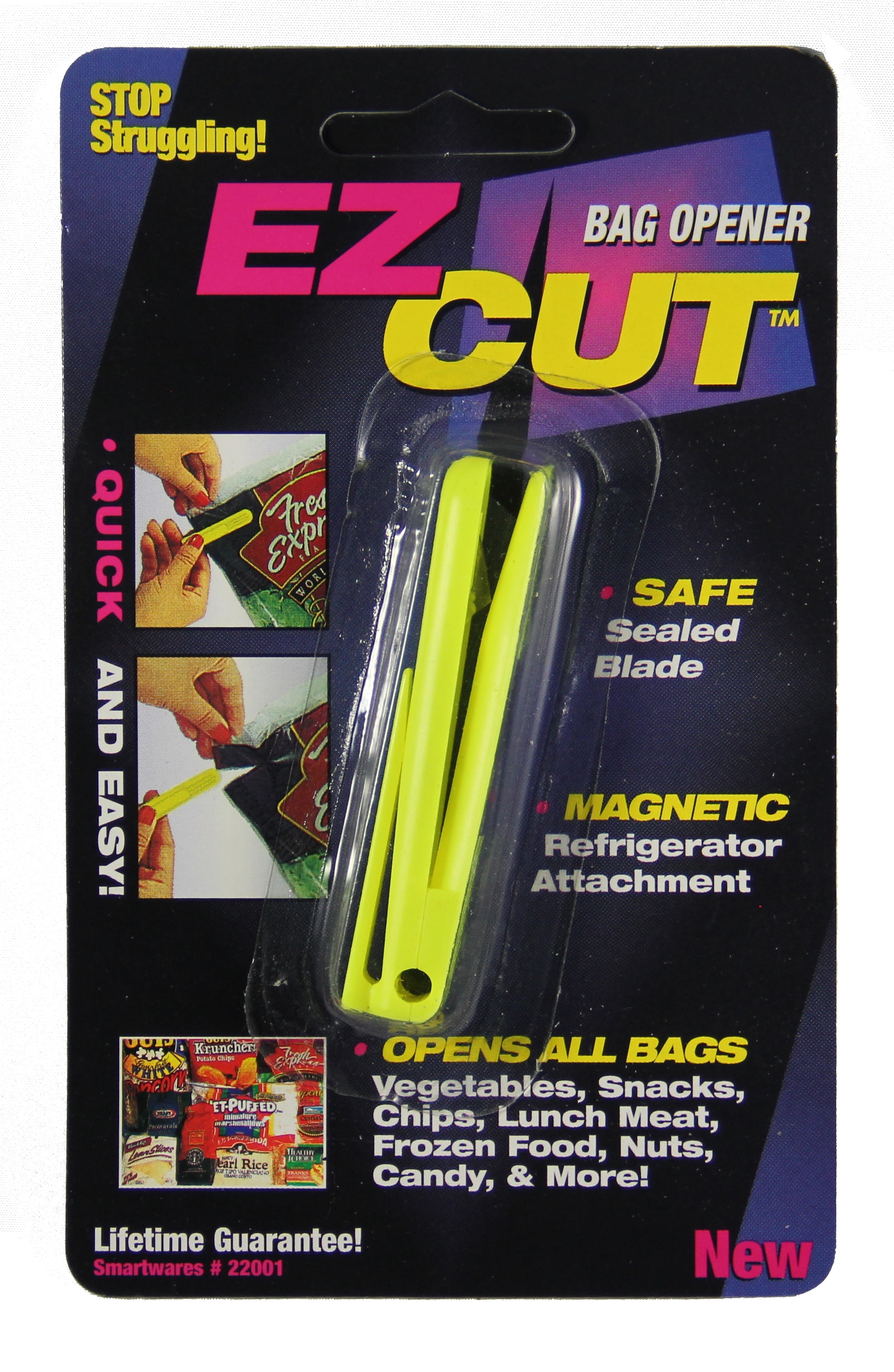 Smartwares EZCut Bag Opener, Plastic and stainless blade, fridge magnet ...
