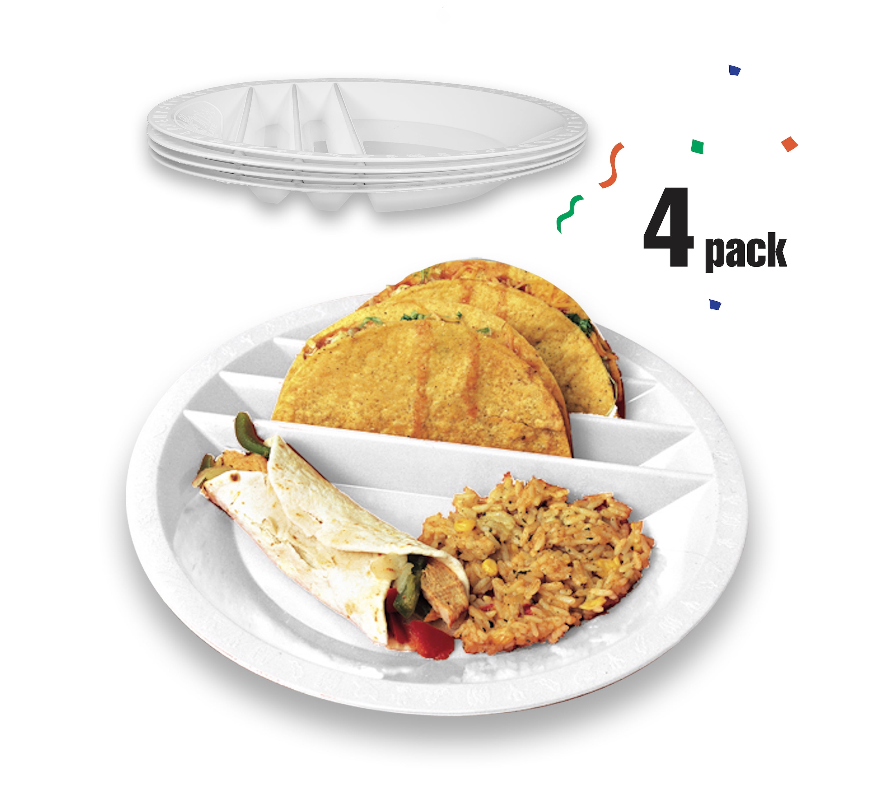 Smartwares TacoMex Plate, Reusable, Taco Preparation, Microwave Safe, 4 ...