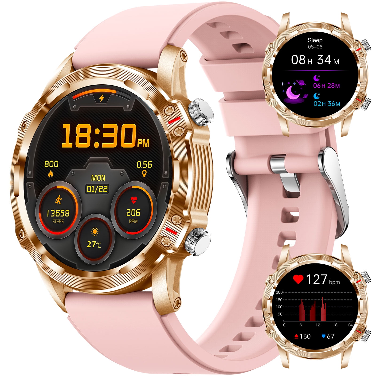 Smartwatch for Men 1.32” HD Touch Screen Fitness Trackers Watch with ...